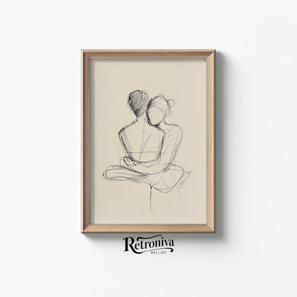 Romantic Line Art - Etsy