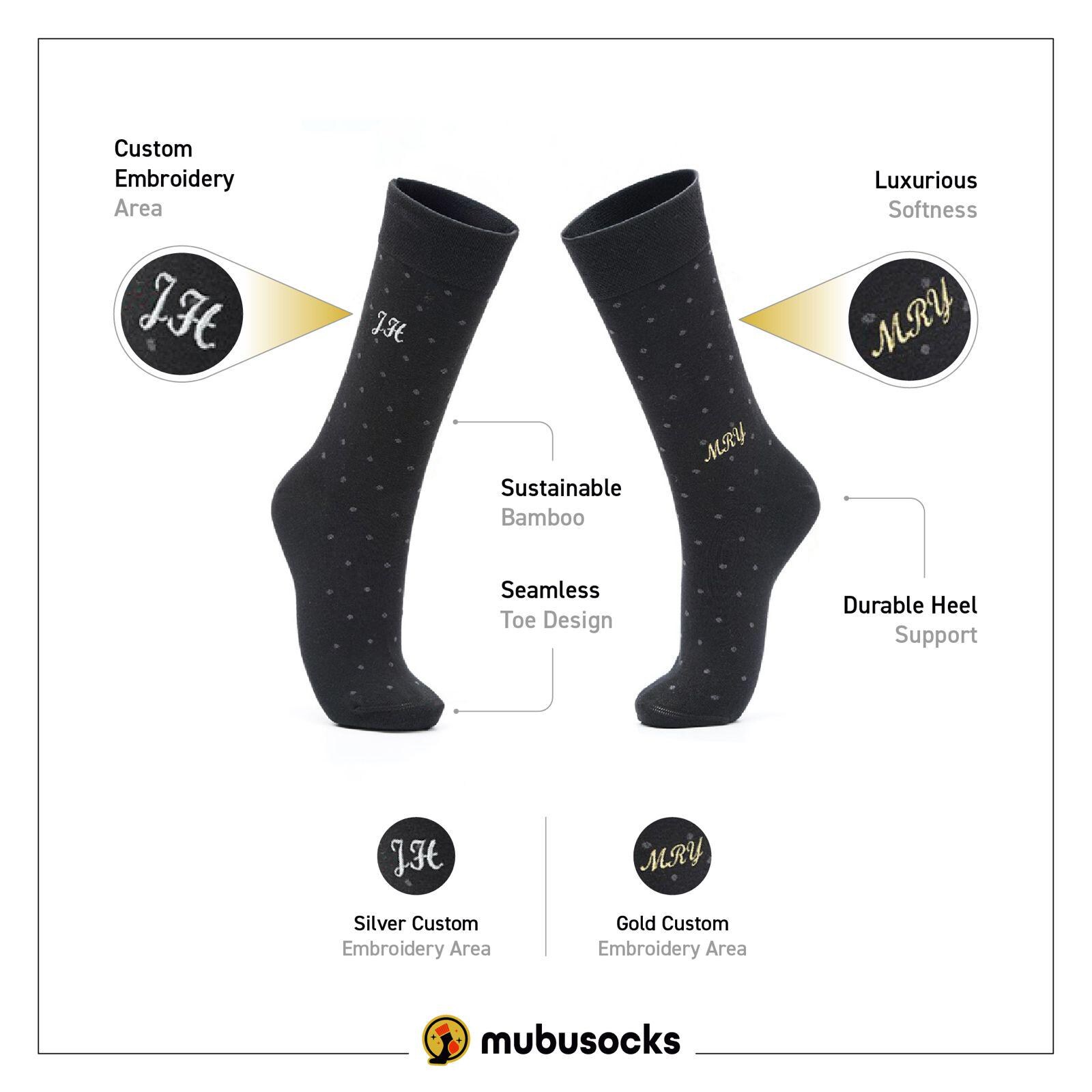 Monogrammed Bamboo Dress Socks: Personalized Embroidered Men's Gift - Etsy