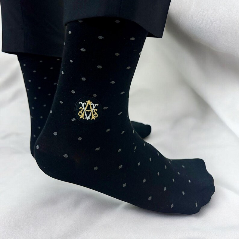 Monogrammed Dotted Wedding Socks: Personalized Groomsmen Gift - Etsy