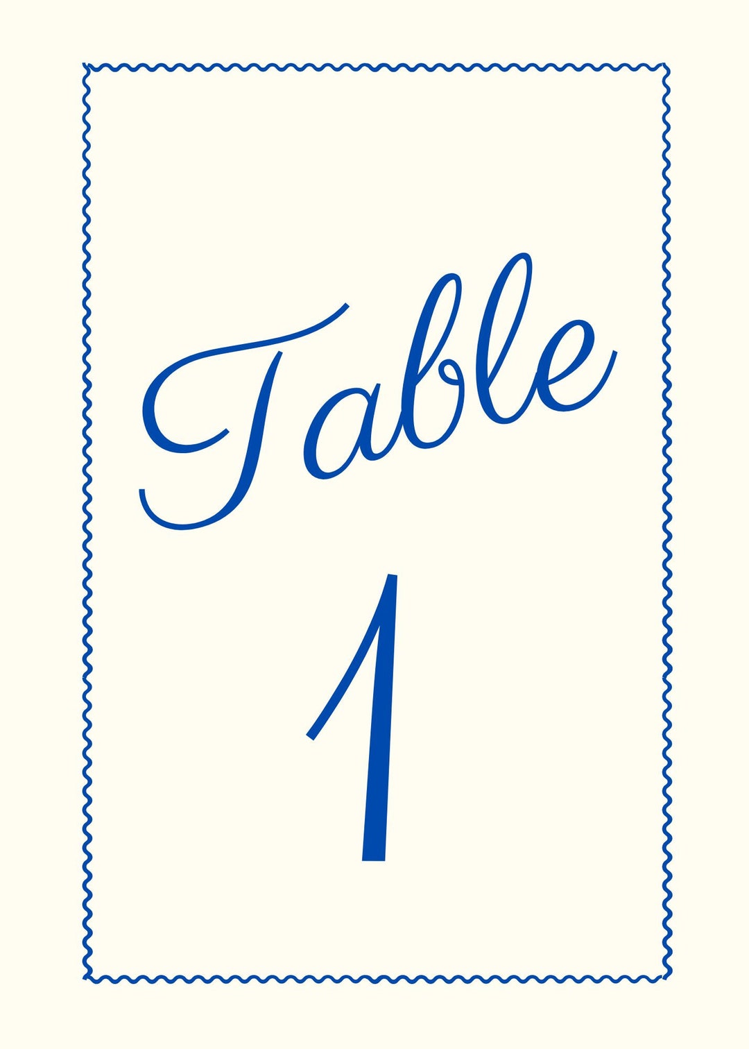 Blue Border Table Number Cards 1-10. Digitally Download. - Etsy