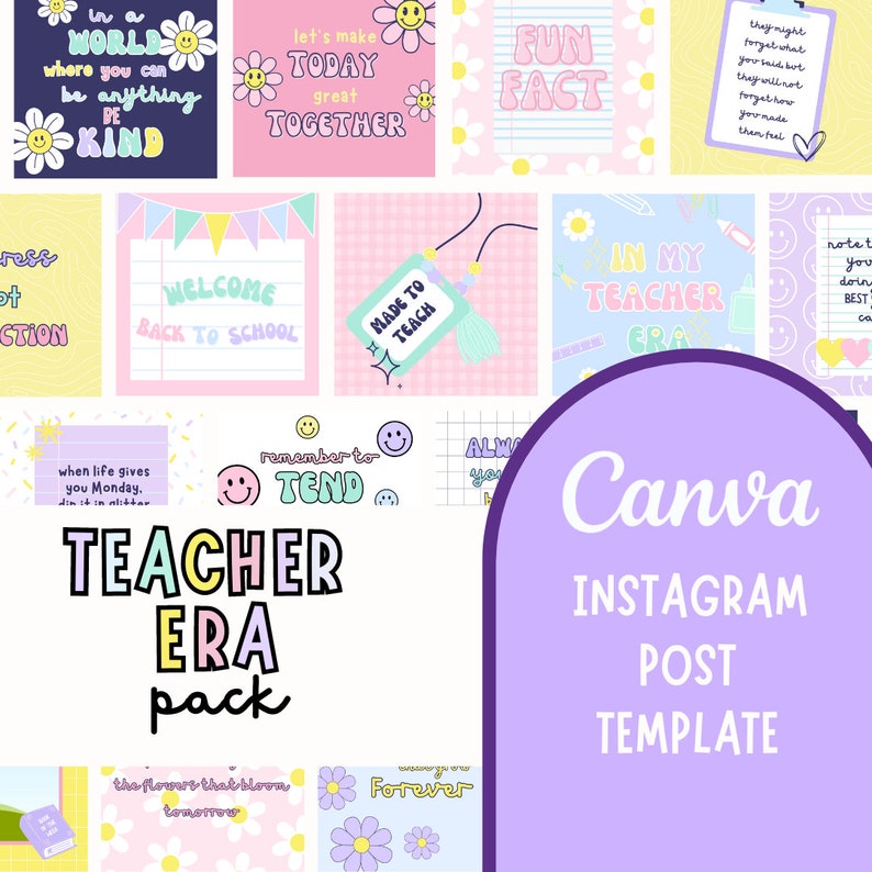 Teacher Era - Teacher Instagram Post Templates - Teacher Social Media ...