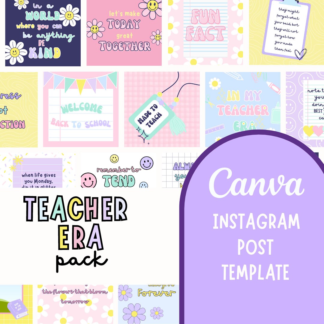 Teacher Era - Teacher Instagram Post Templates - Teacher Social Media ...