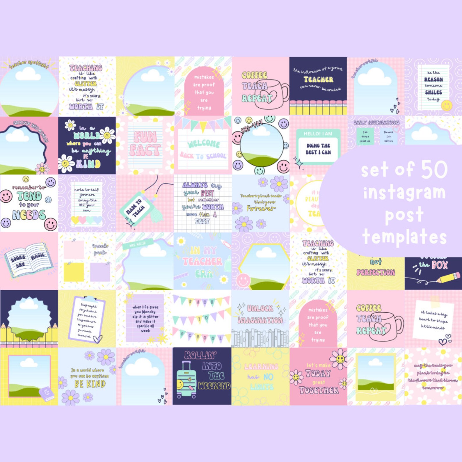 Teacher Era - Teacher Instagram Post Templates - Teacher Social Media ...