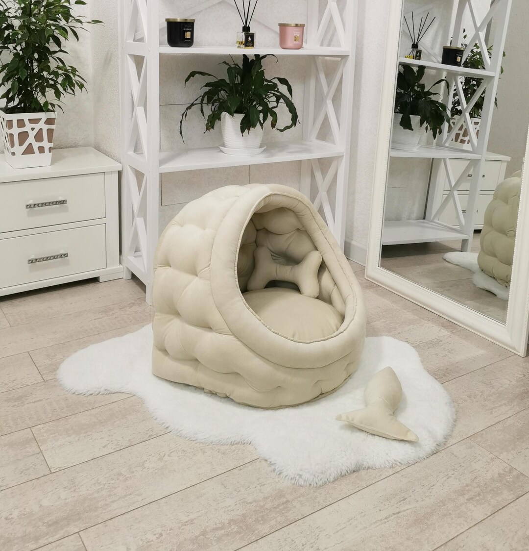 Beautiful Indoor Dog House, Dog or Cat Owner Gift, Cozy Soft Dog House ...