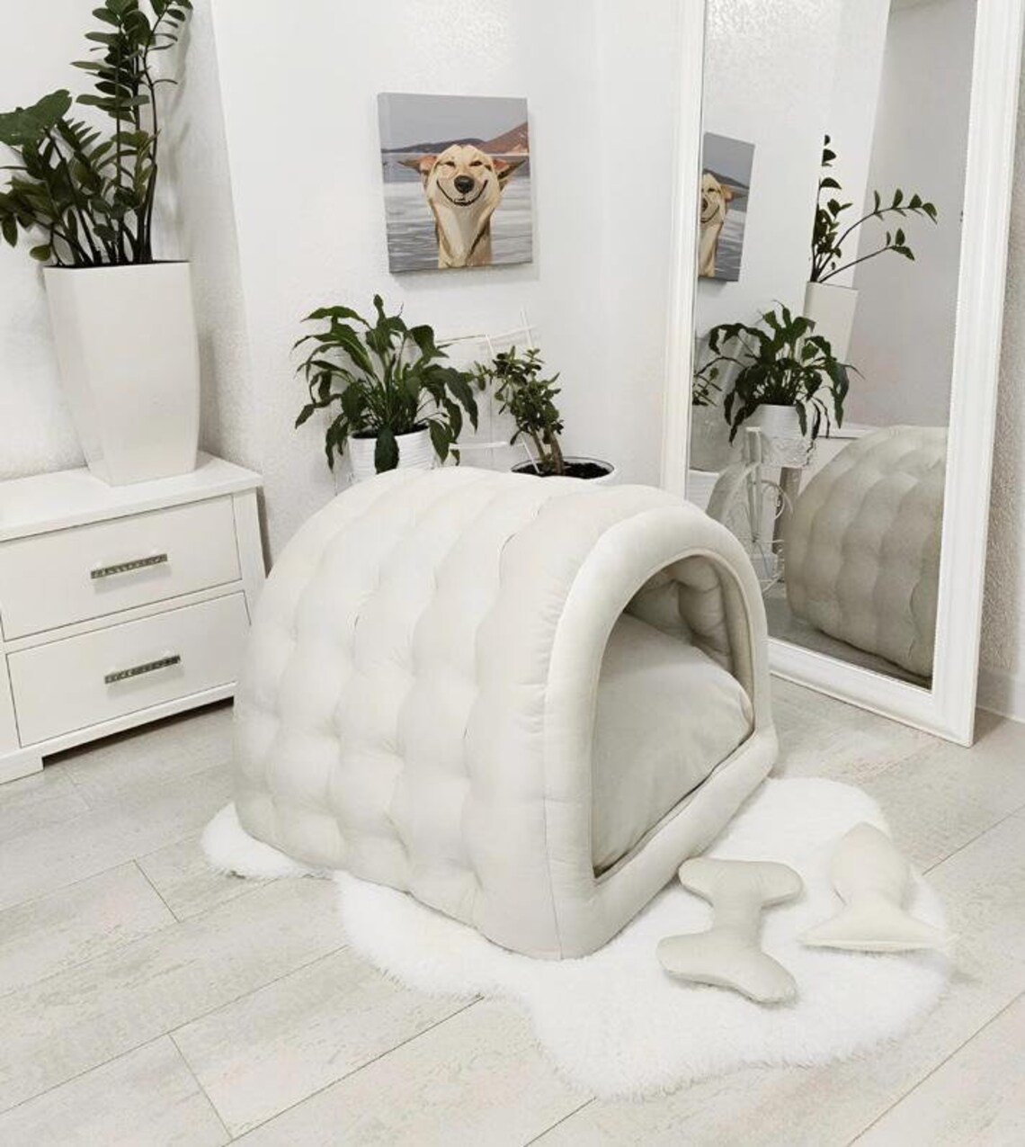 Indoor Dog House, Dog or Cat Owner Gift, Cozy Soft Dog House, Modern ...