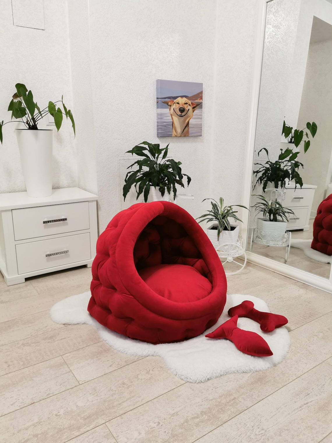 Indoor Dog House, Dog or Cat Owner Gift, Cozy Soft Dog House, Modern ...