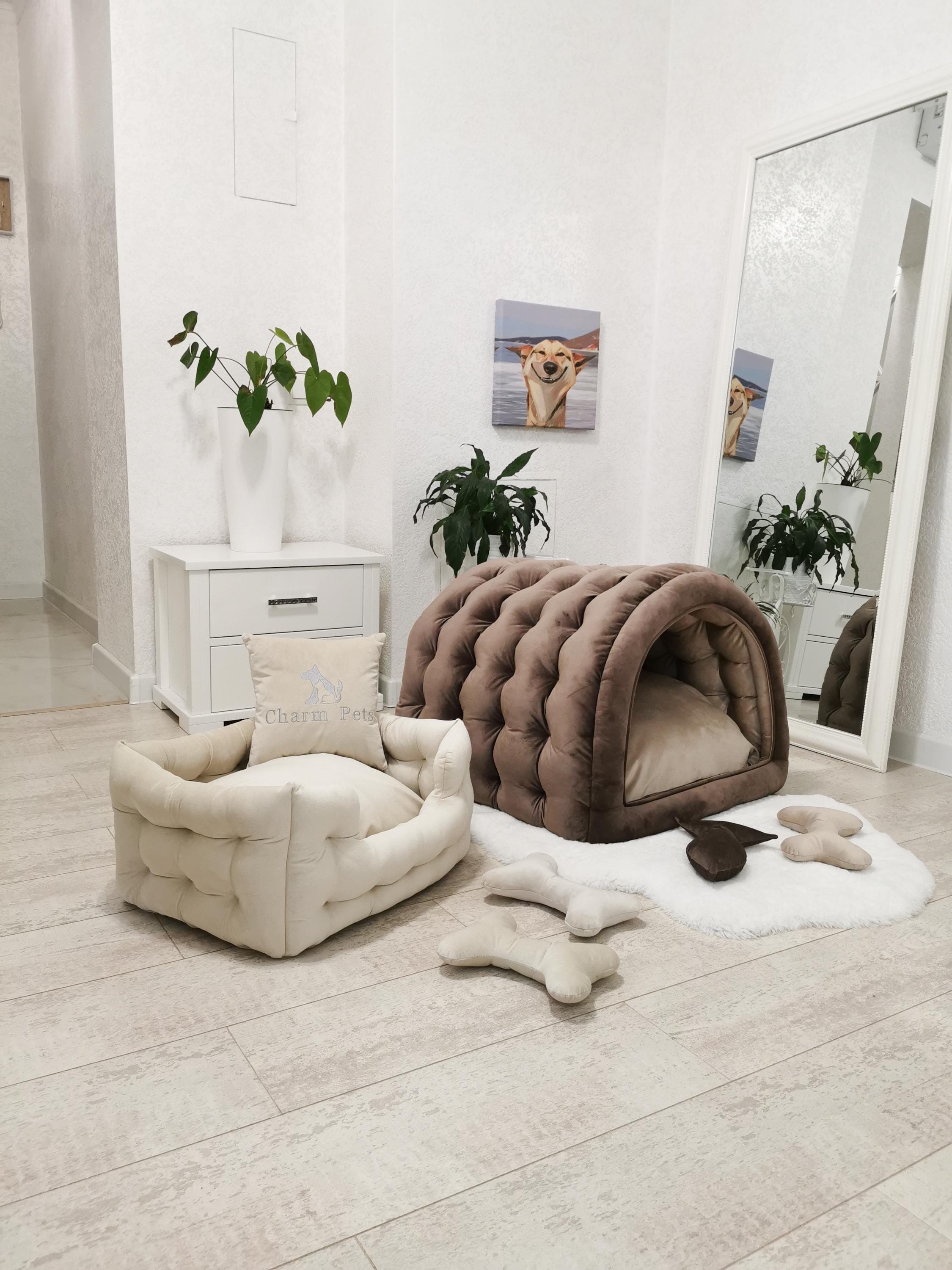 Custom Dog Bed or Indoor Dog House, Dog or Cat Owner Gift, Cozy Soft ...