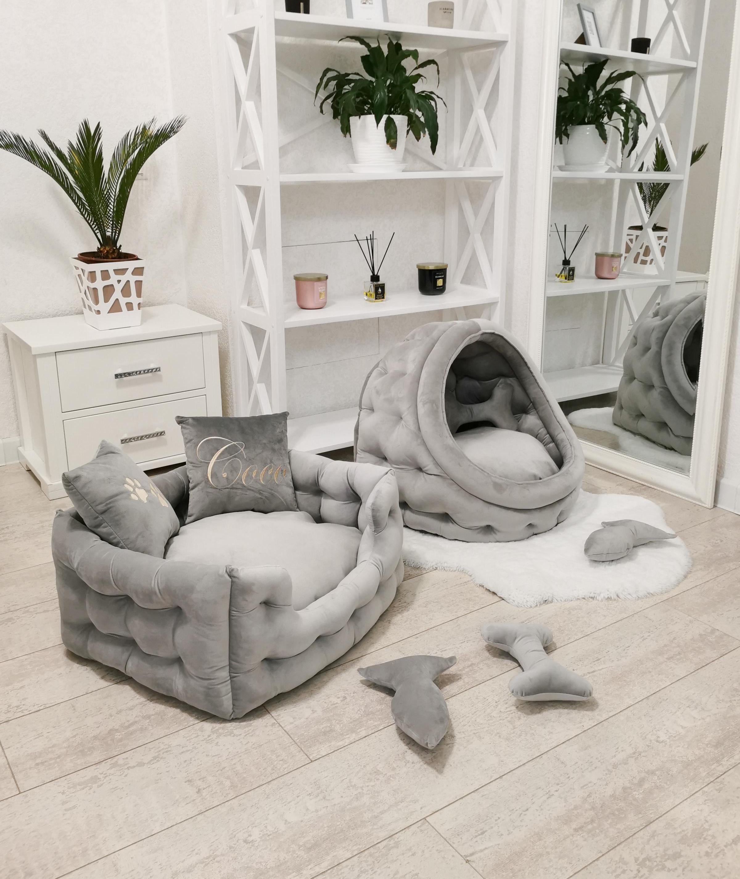 Personalized Dog Bed | Custom Pet Name | Small to XXL | Cozy Modern Dog ...