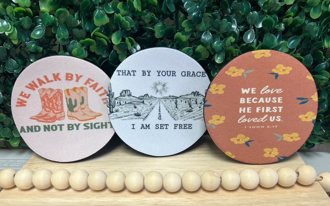 4in Coasters, Motivational Faith Full Size Coasters, God, Religious ...