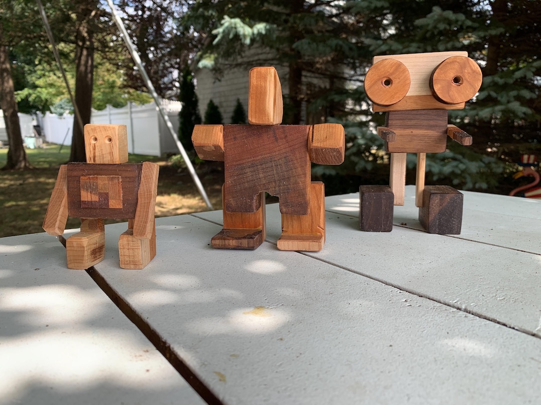 Cute Wooden Robots - Etsy