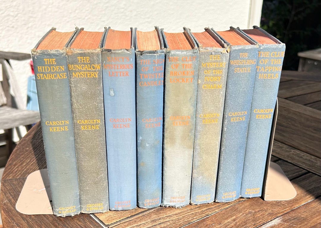 Nancy Drew Thick Blue Books With Orange 1930s Silhouette ORIGINAL TEXT ...