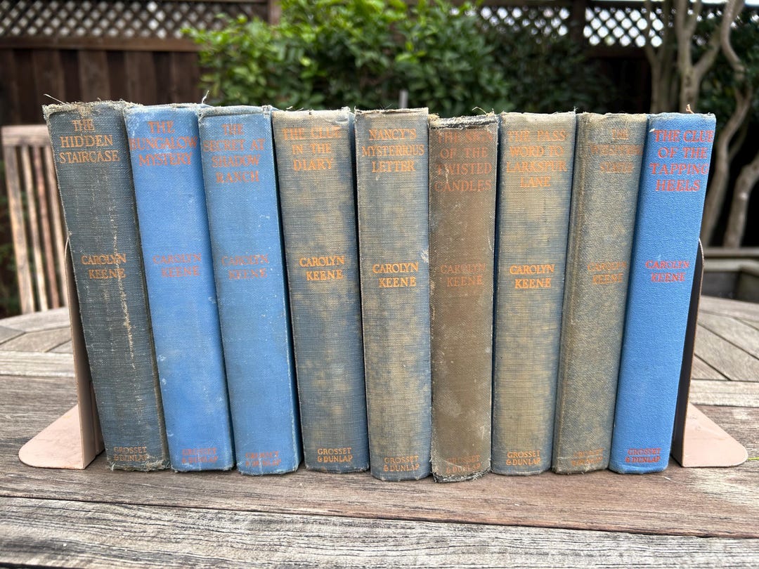 Nancy Drew Thick Blue Books With Orange 1930s Silhouette ORIGINAL TEXT ...