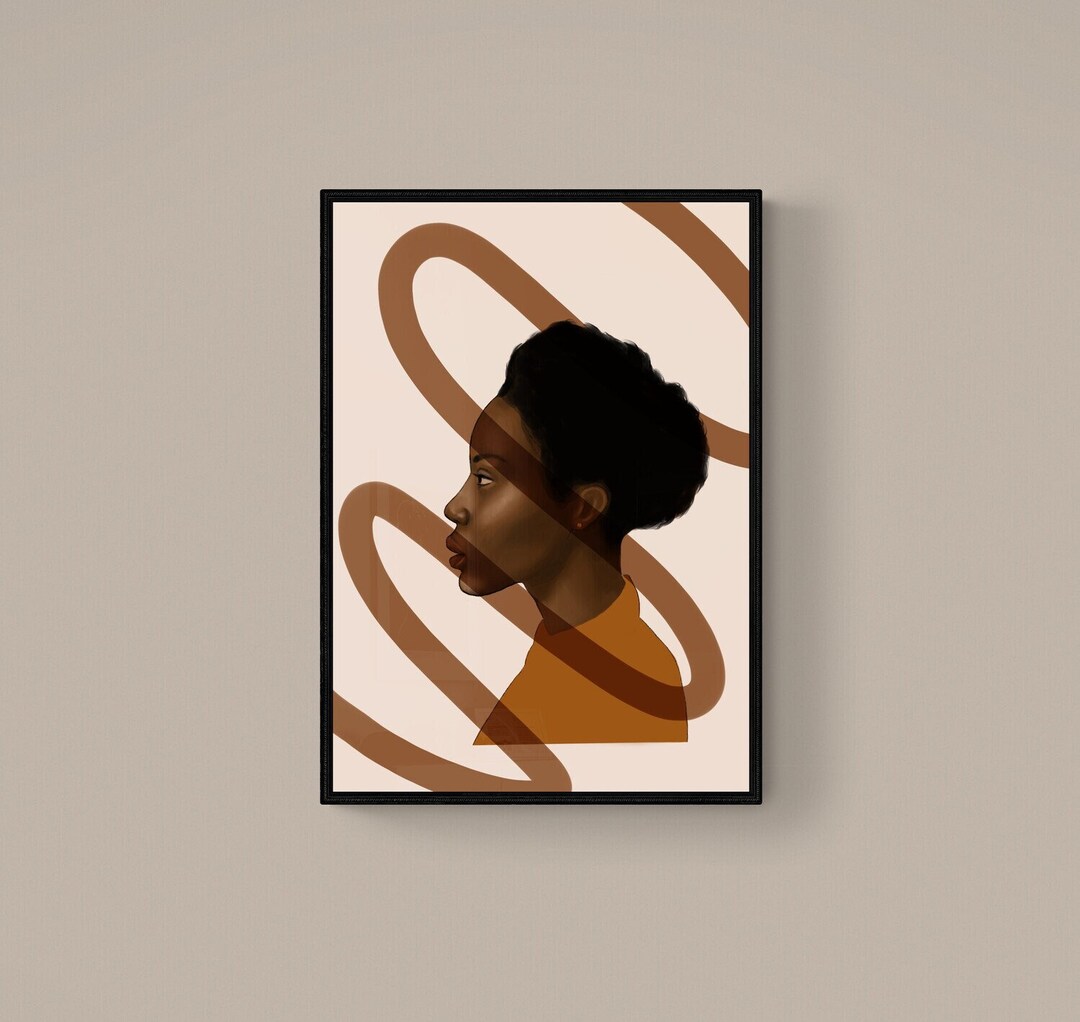 Female Portrait With Swirl Walldecore Digital Print - Etsy