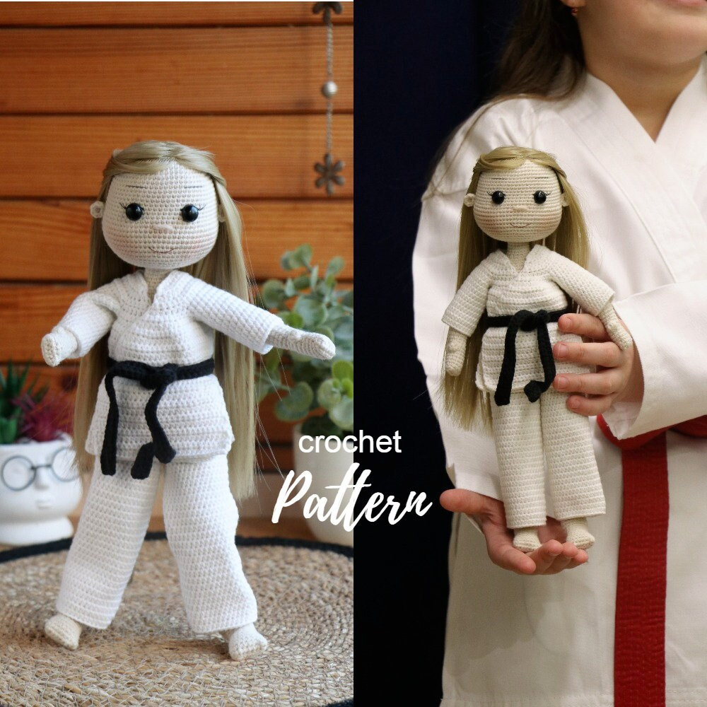 Crochet Doll in Karate GI Amigurumi Pattern Eng PDF - Etsy