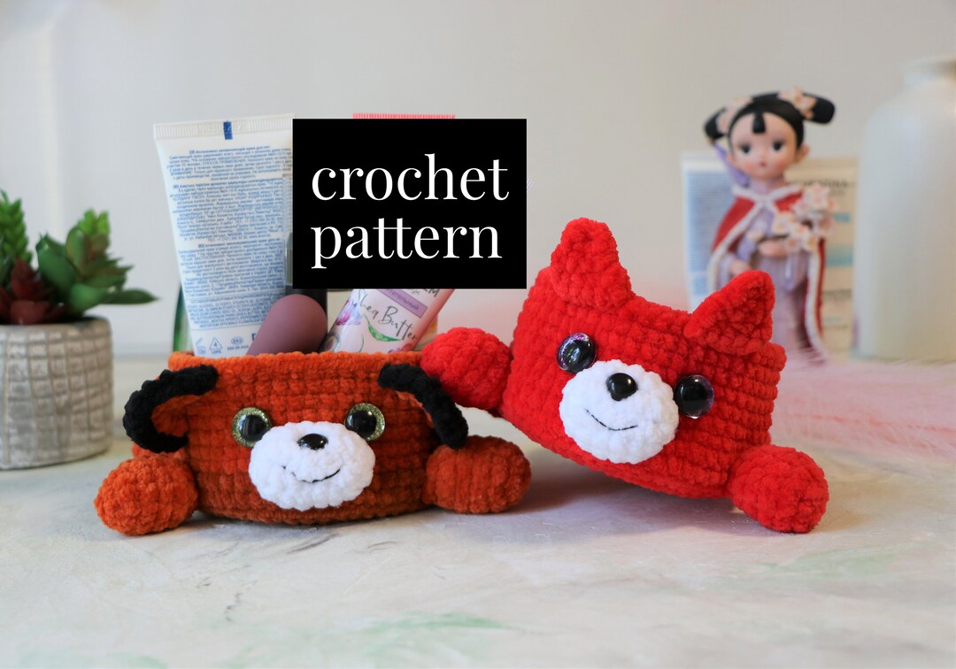 Easy Crochet Mini Fox Basket Pattern, Mini Bear Basket Eng PDF, 2in1 - Etsy