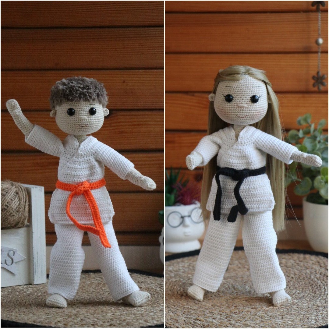 Crochet Boy With Girl in Karate Gi Amigurumi Pattern 2 in 1 PDF - Etsy