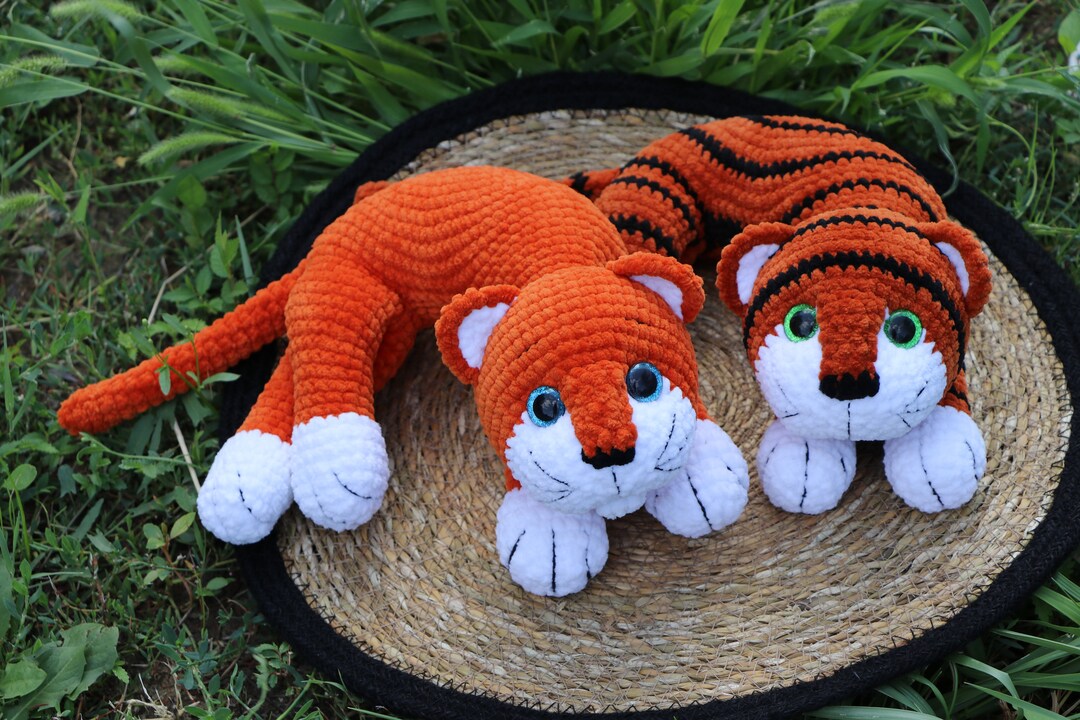 Crochet Plush Lying Tiger Pattern, Amigurumi Tigers Pattern Eng PDF - Etsy