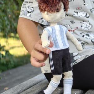 Soccer Player Amigurumi Boy Pattern, Crochet Football Player Amigurumi ...