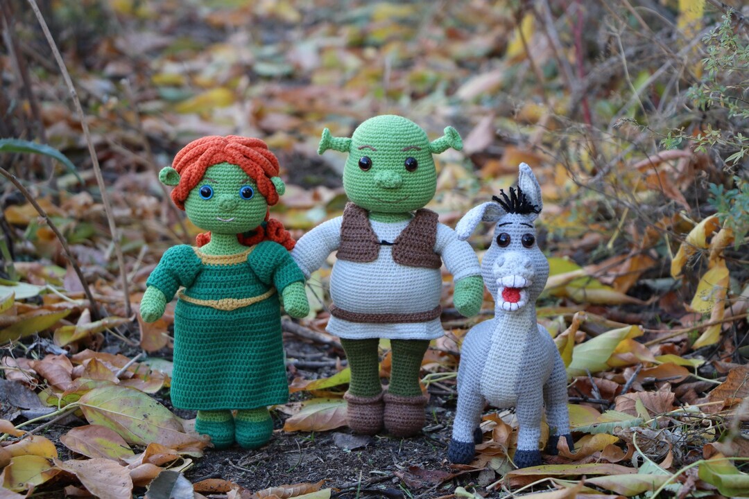 Crochet Pattern 3 in 1 Green Princess, Ogre, Donkey Amigurumi in ...