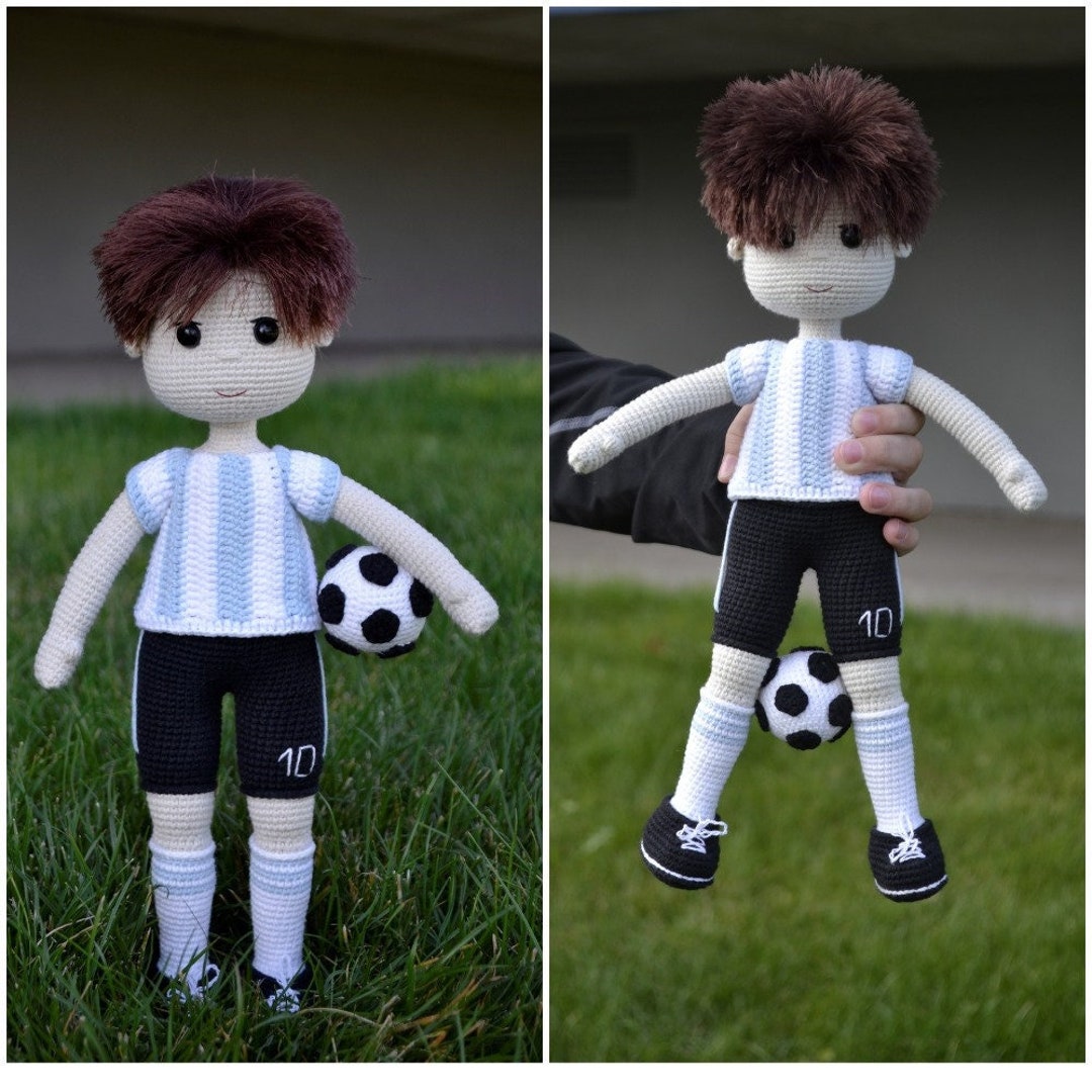 Soccer Player Amigurumi Boy Pattern, Crochet Football Player Amigurumi ...