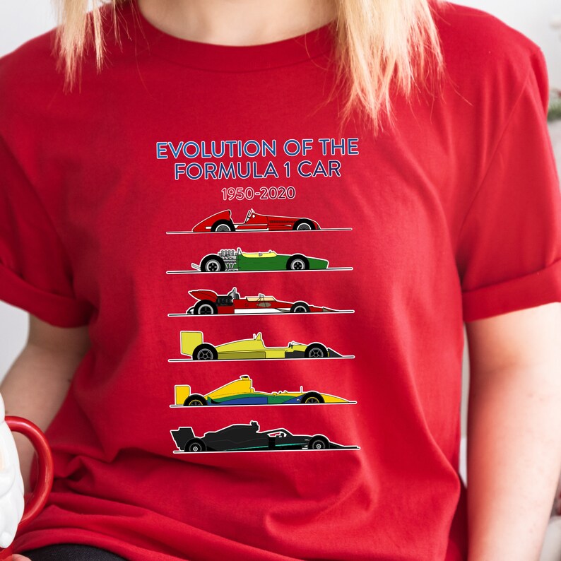 Evolution of the Formula 1 Car, Formula Racing Car Shirt, F1 Race Week ...