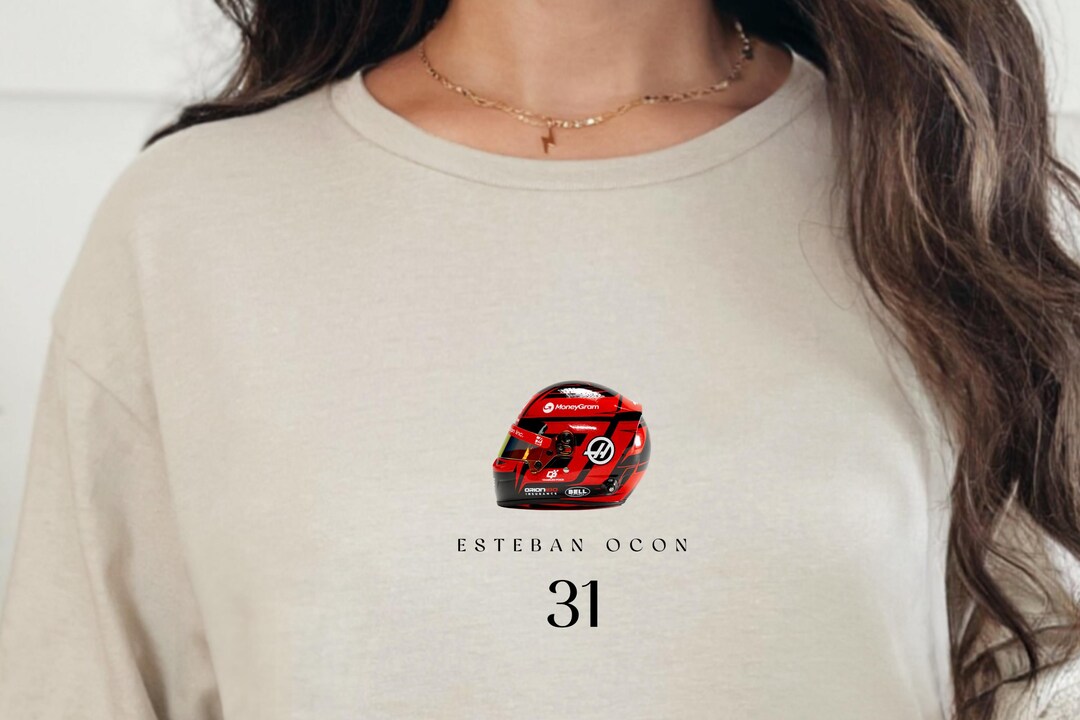 Helmet Collection T-shirt, F1 Driver Ocon Unisex Shirt, Formula Gift ...