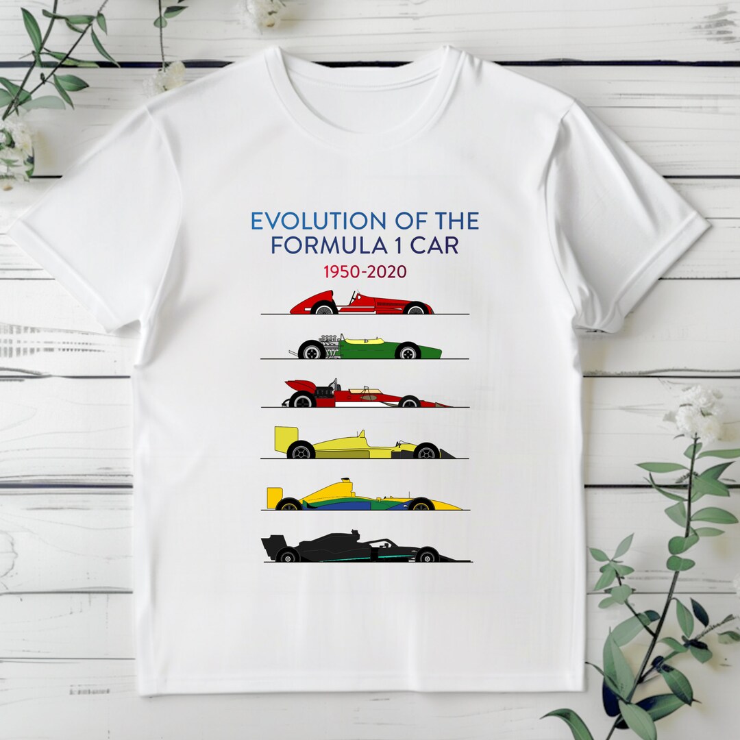 Evolution of the Formula 1 Car, Formula Racing Car Shirt, F1 Race Week ...
