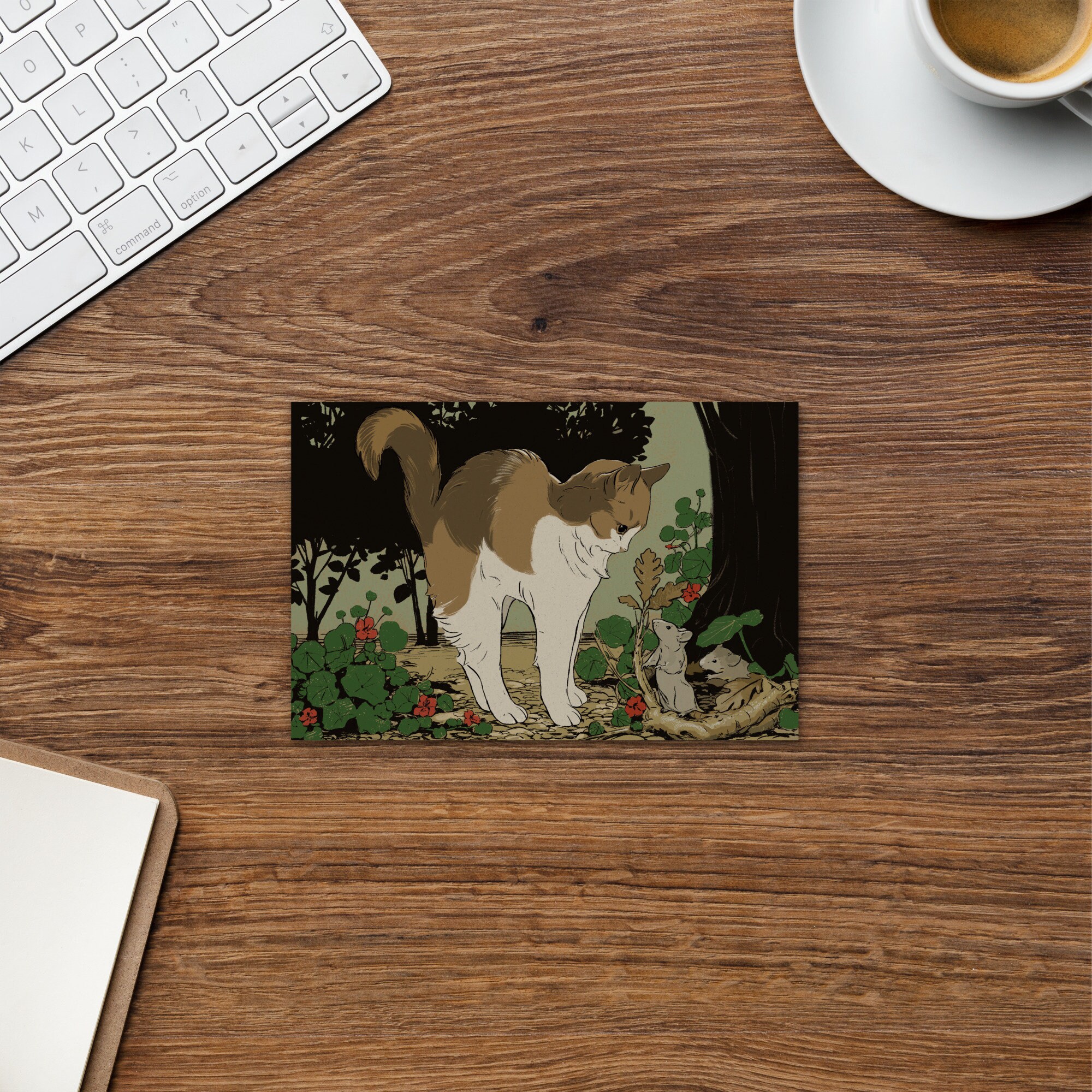 An Unexpected Encounter Vintage-inspired Cat and Mice Postcard ...