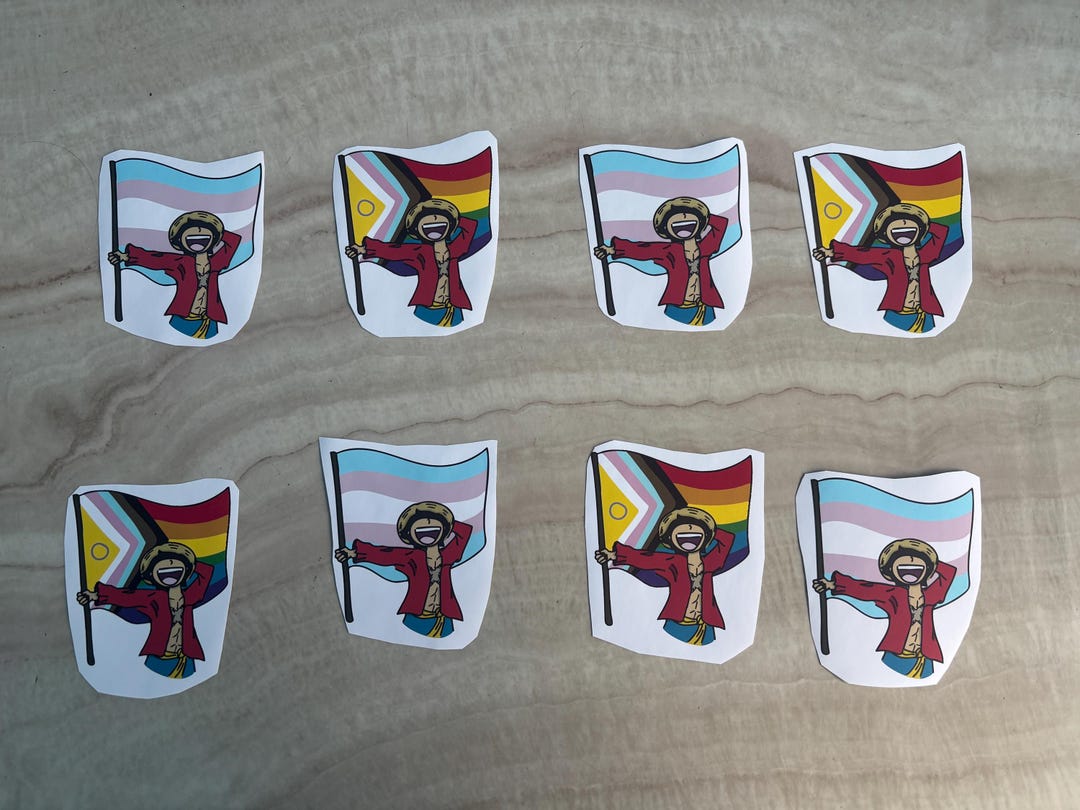 Luffy Pride Stickers (only LGBTQIA+ Flag and Trans Flag so Far) - Etsy