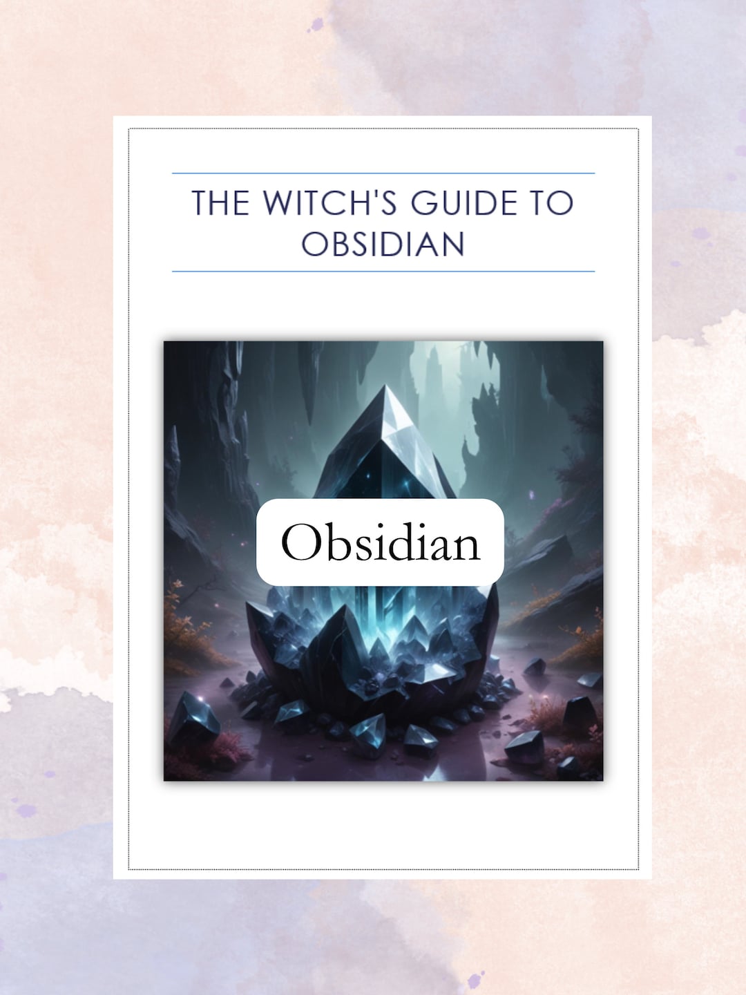 Guide to Obsidian - Grimoire Printable PDF - Crystals & Witchcraft - Etsy