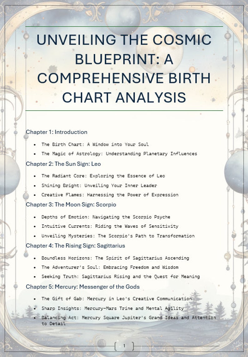 Birth Chart Analysis - In-depth and Delivered Within 24 Hours - Digital ...