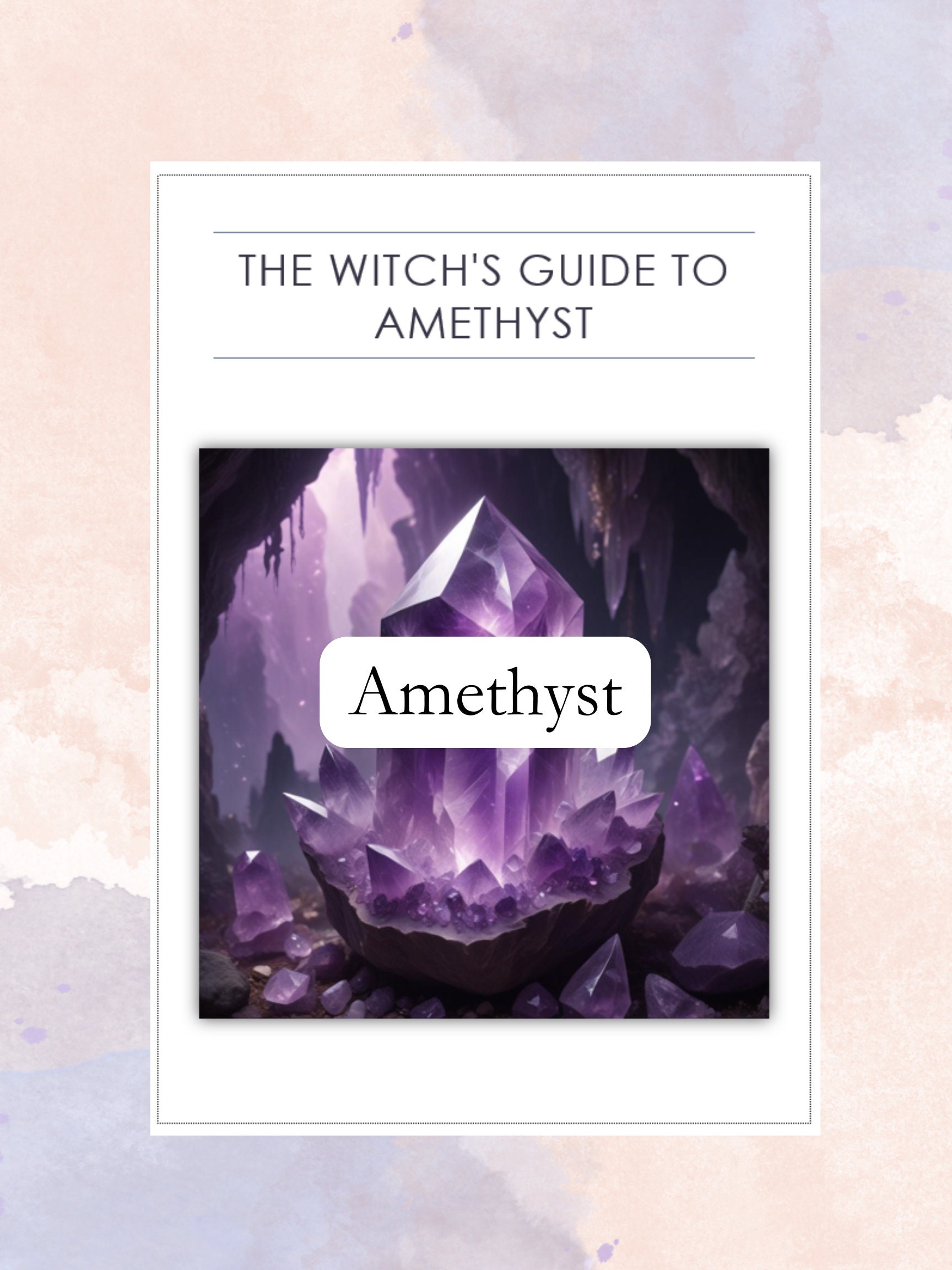 Guide to Amethyst - Grimoire Printable PDF - Crystals & Witchcraft - Etsy