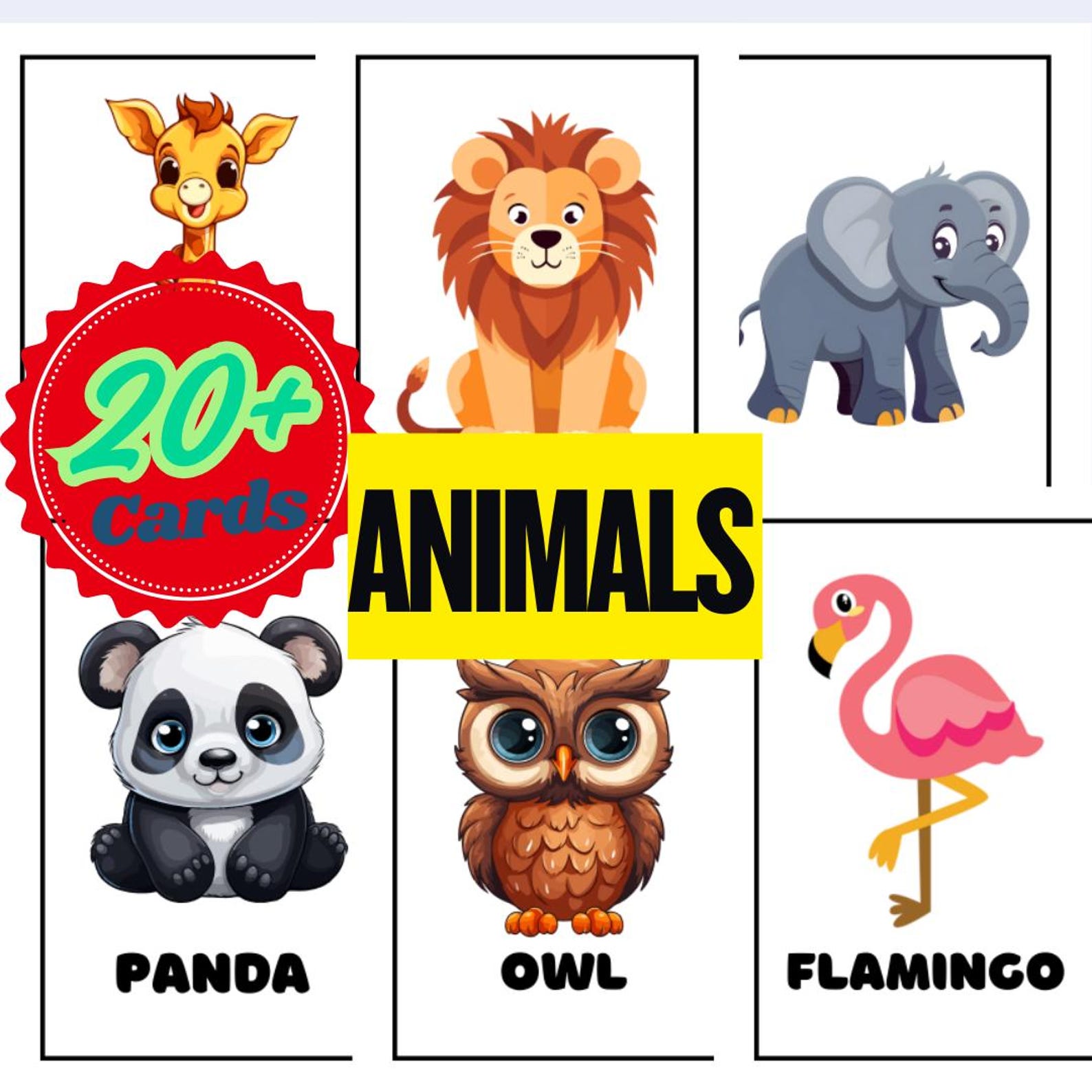 Educational Animal Flashcards for Kids | Montessori-inspired Printable ...