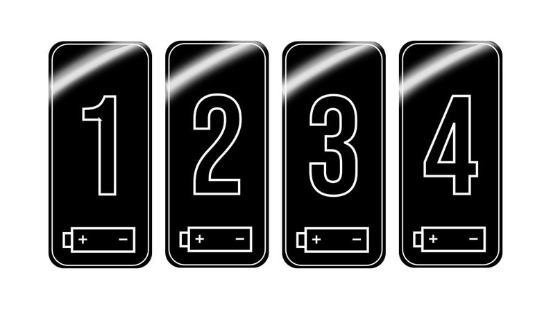 Number Stickers for Batteries drone Battery Labels/decals set of 4 ...