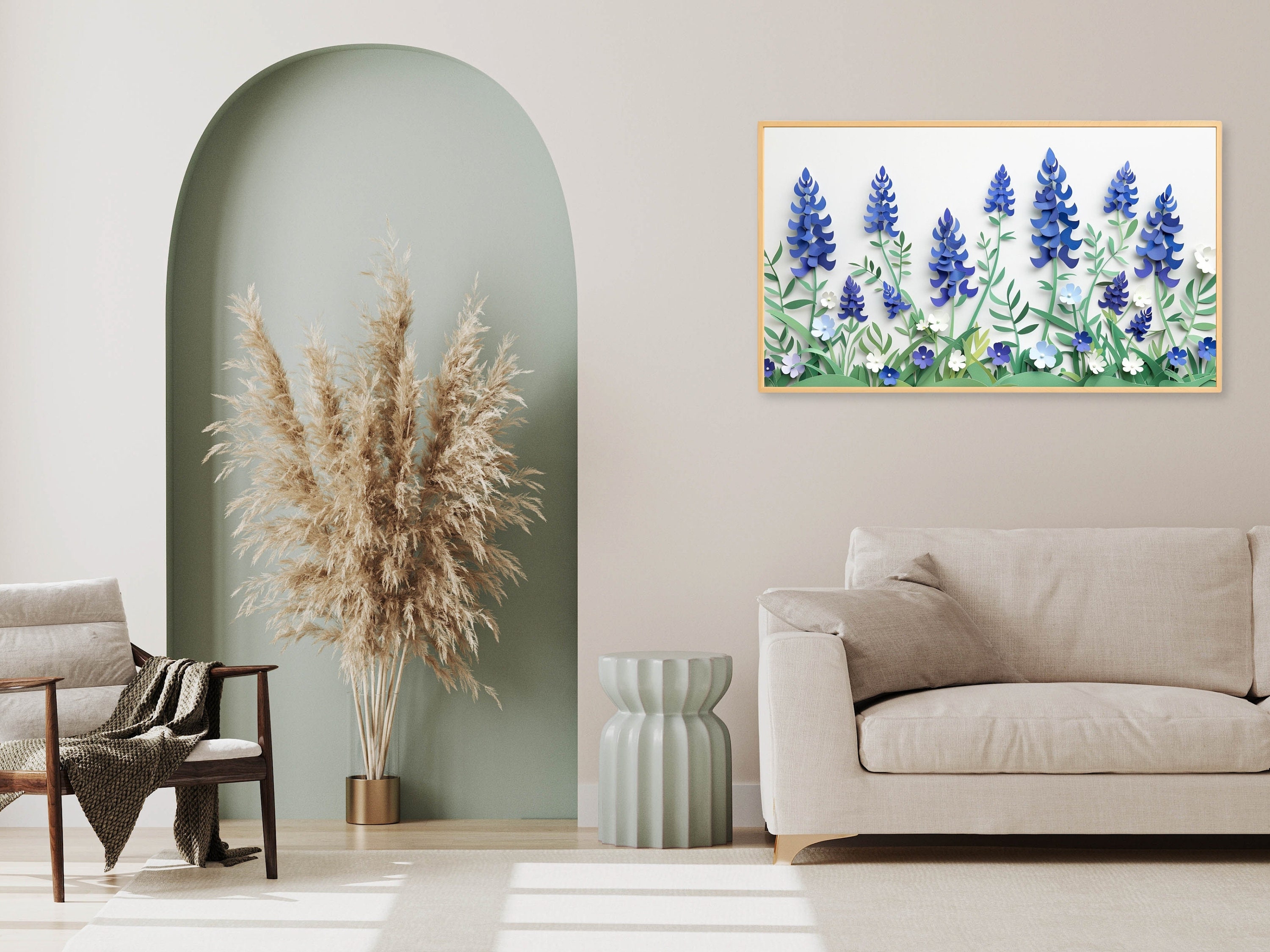 Texas Bluebonnets Paper Art Digital Download | Spring Wildflowers for ...
