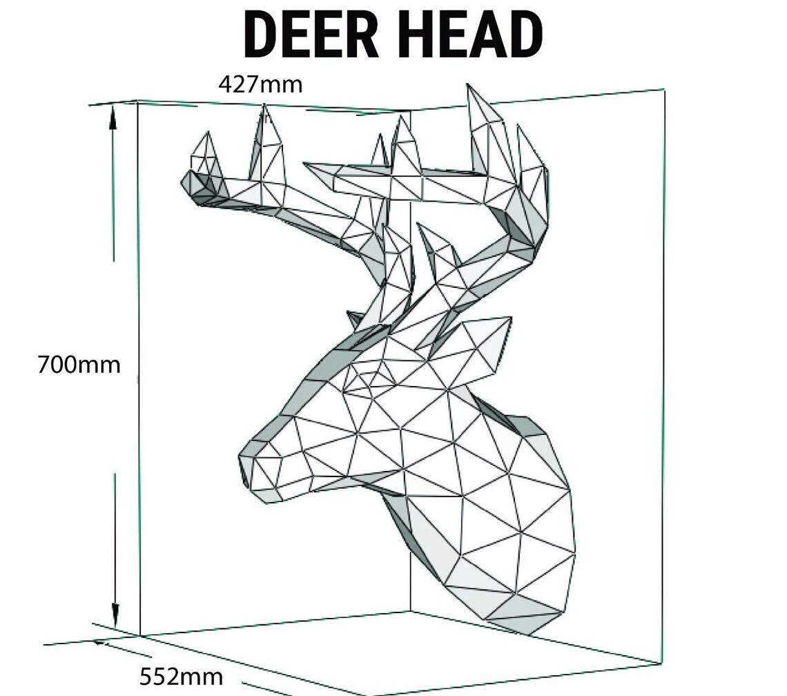 3D Metal Art Wall Decor Deer/buck Head Metal Wall Sculpture, Geometric ...