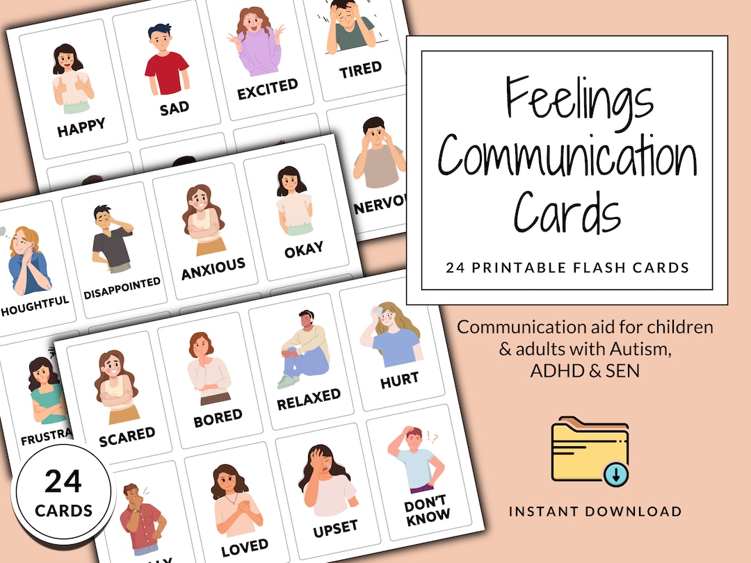 Feelings Communication Cards - Printable Communication Aid for Children ...