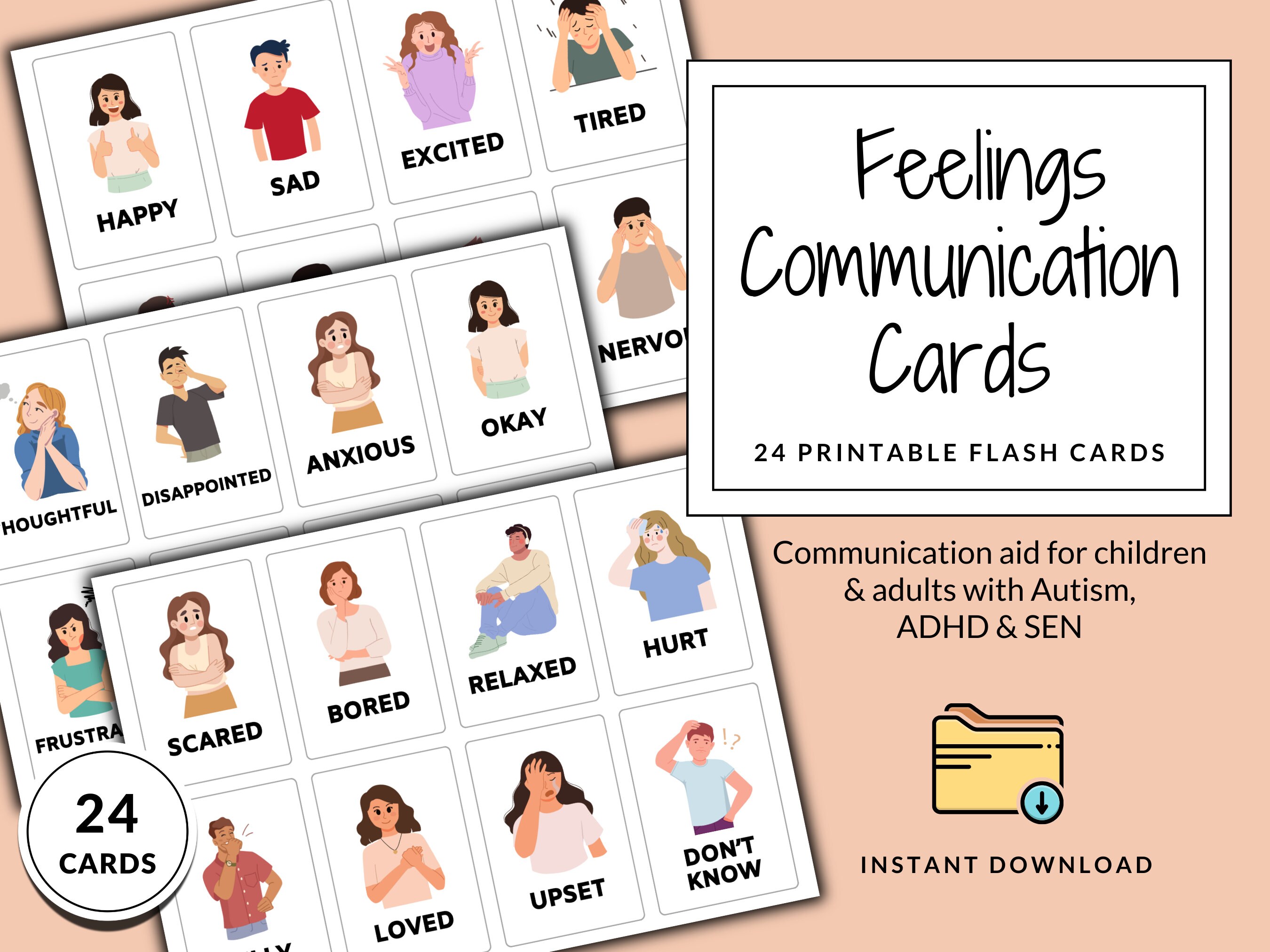 Feelings Communication Cards Printable Communication Aid for Children ...