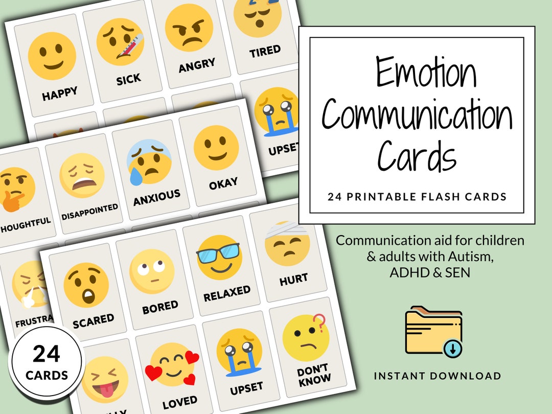 Emotion Communication Cards Printable Communication Aid for Children ...