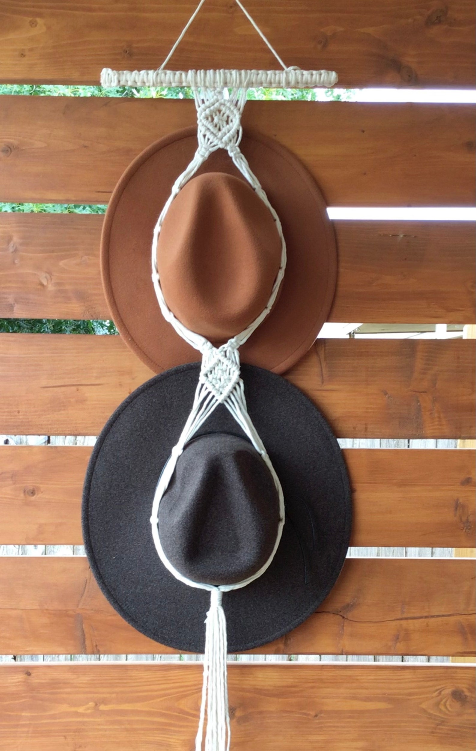 Macrame Hat Holder, Macrame 2 Hat Holder - Etsy