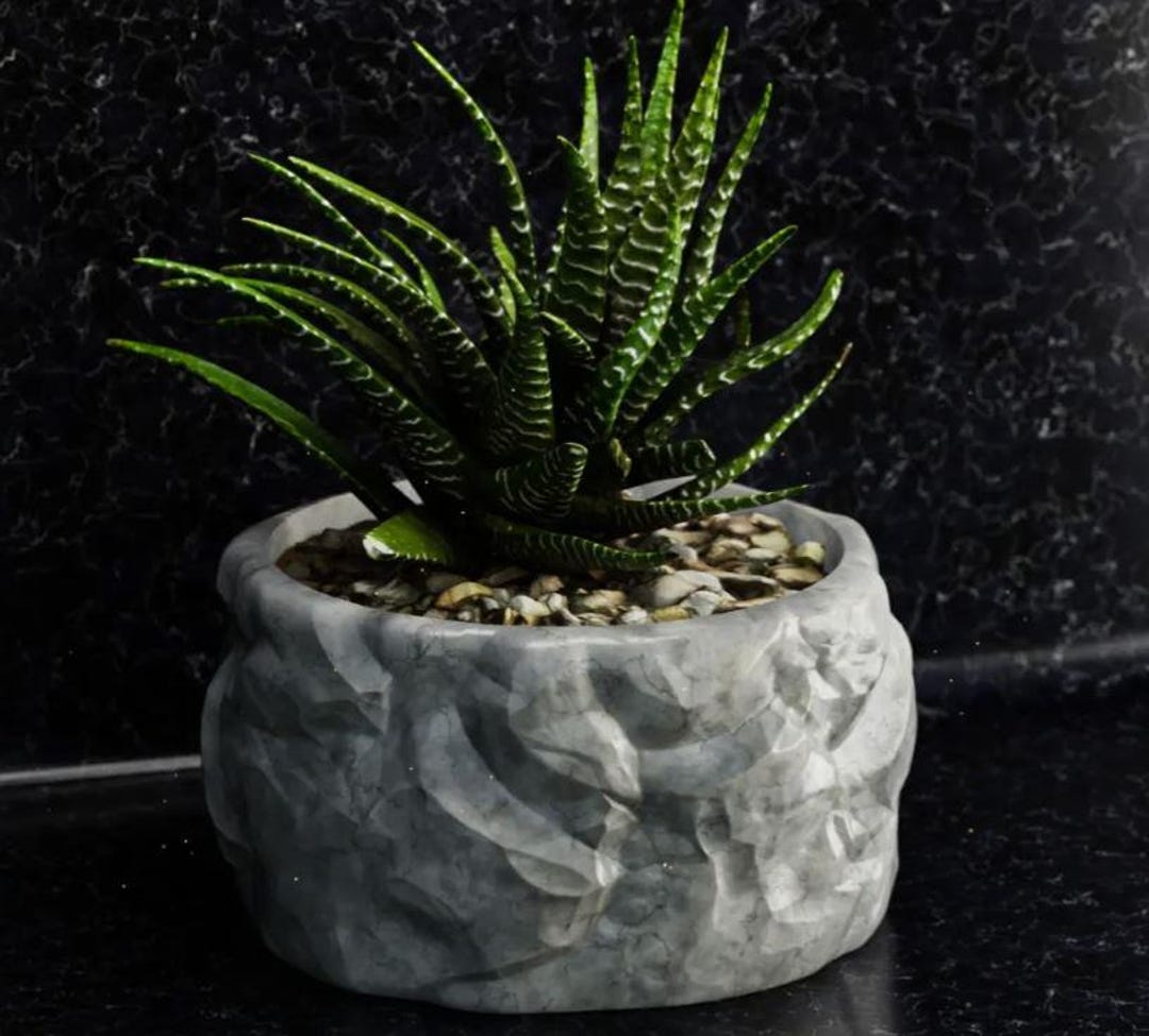 Rock Texture Planter, 3D Printed Pot, Eco-friendly Succulent Holder ...