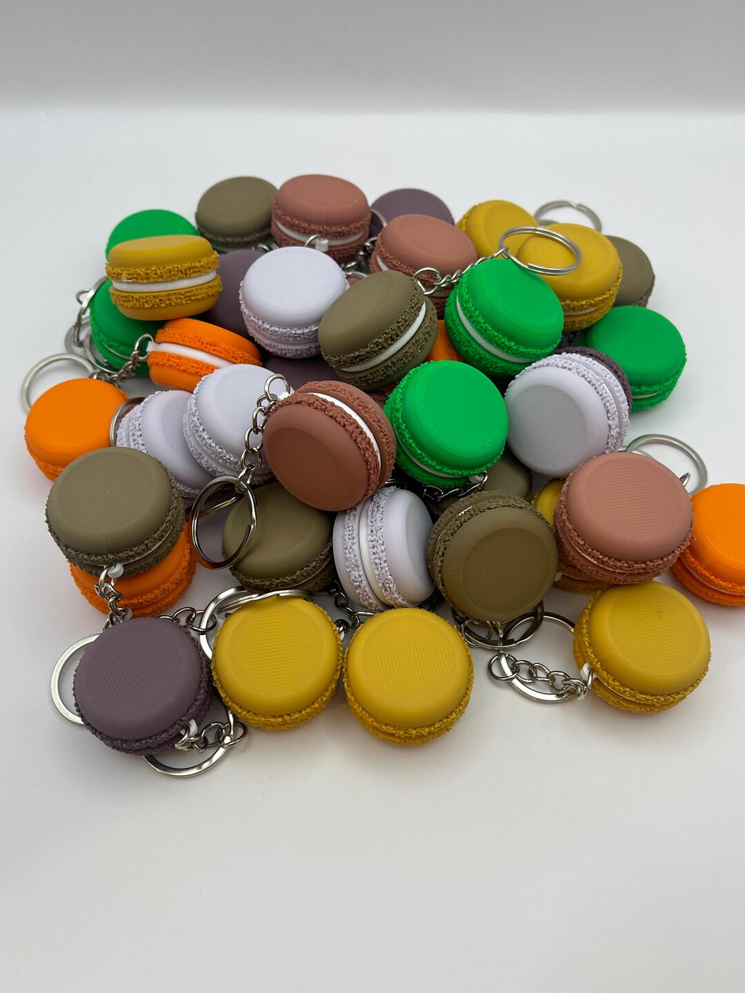 Macaron Keychain Cute 3D Printed Cookie Charm Colorful French Macaron ...