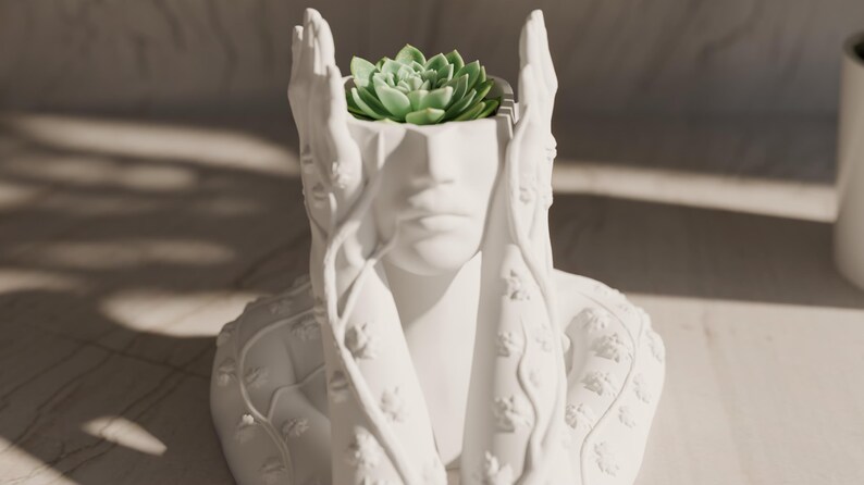 3d-printed Female Torso Planter – Modern Boho Body Vase, Unique Indoor ...