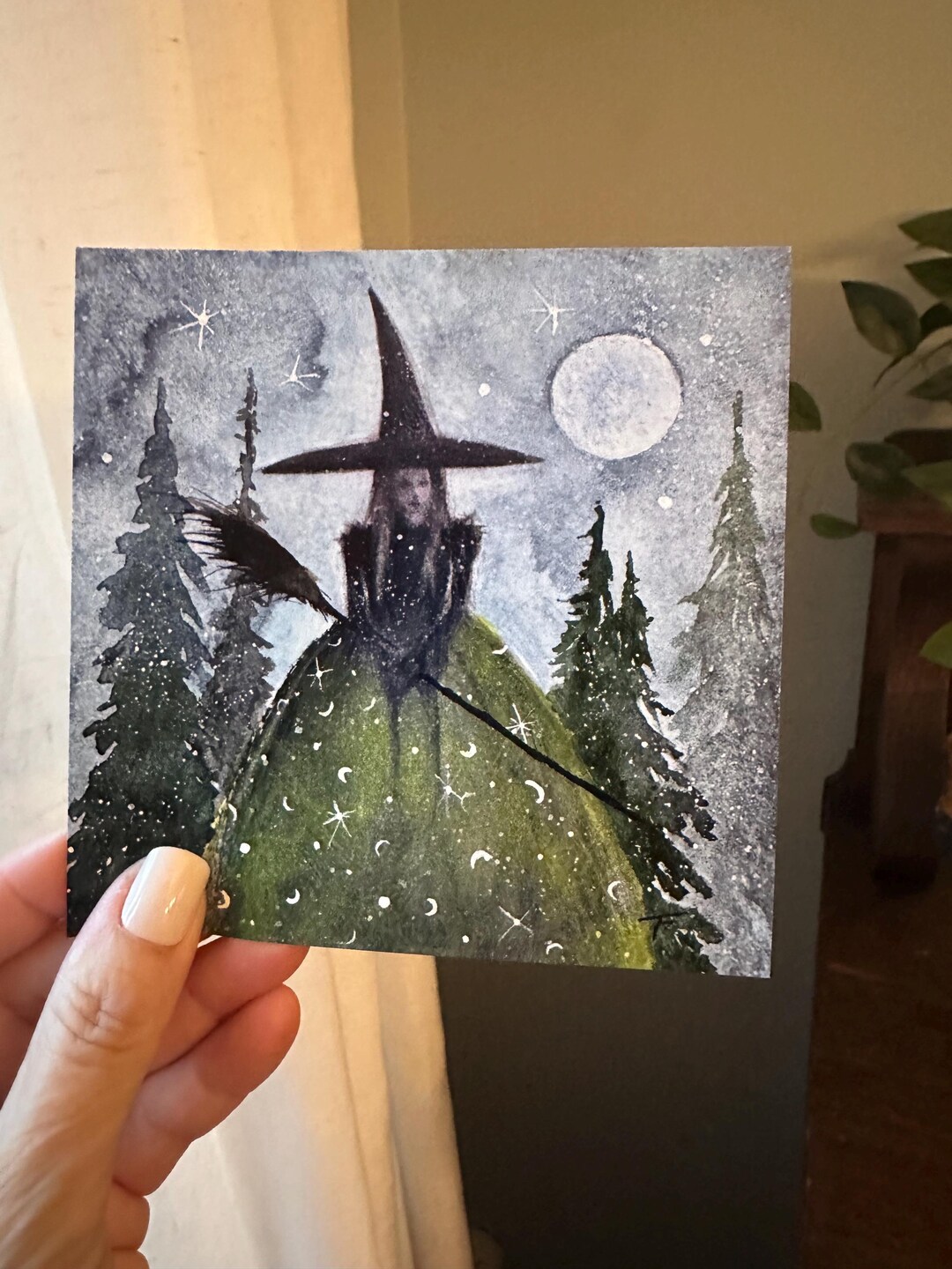 Last 3 Giclee Fine Art Print From My Painting Moon Witch Haunted Spooky ...