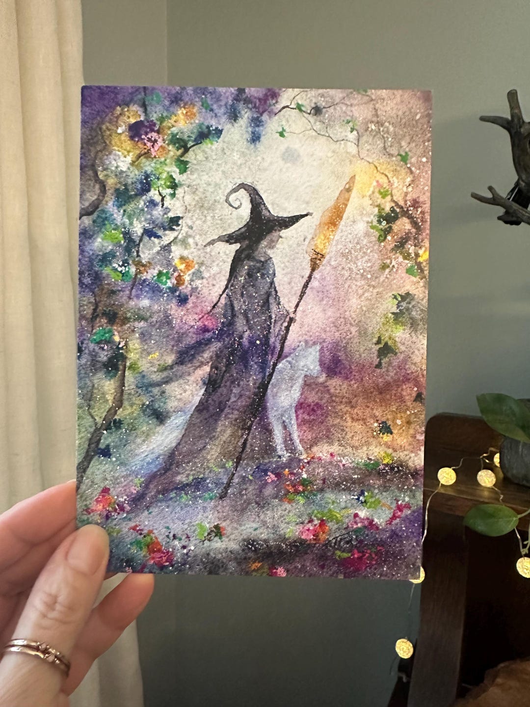Art Print Terri Ann Foss Witch Spirit Animal Petronas Wolf Dog Summer ...