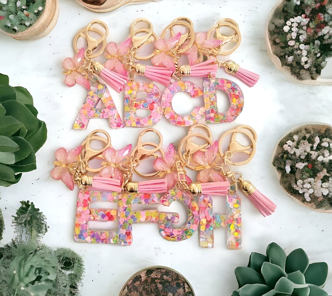 Initial Keychain, Letter Keychain, Custom Key Chain, 3D Printed ...