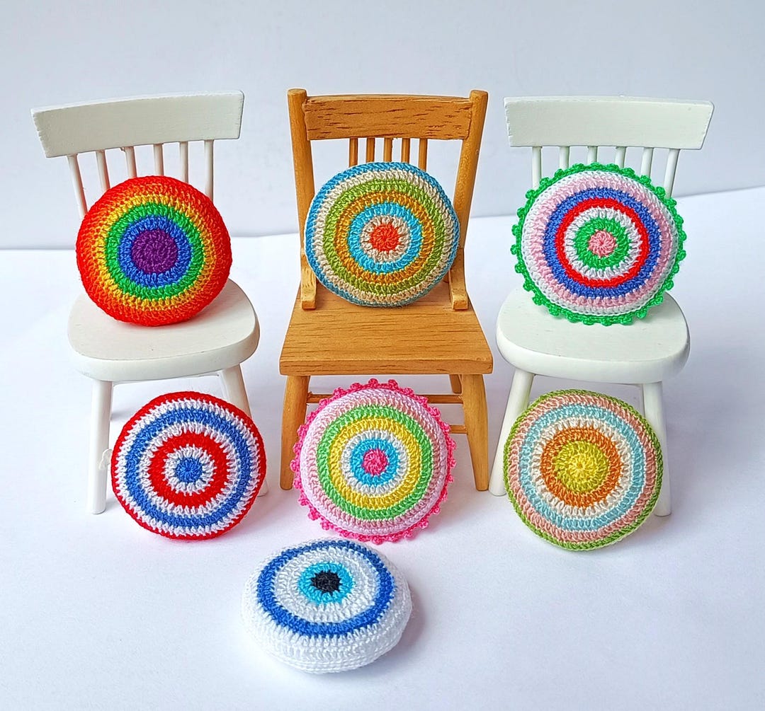 1/12 Dollhouse Crochet Mini Boho Cushions - Etsy