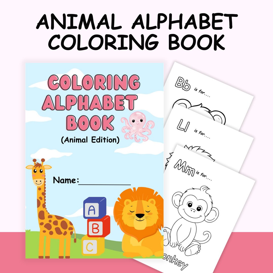 Animal Alphabet Coloring Book - A-Z for Kids - Digital Download - Kids ...