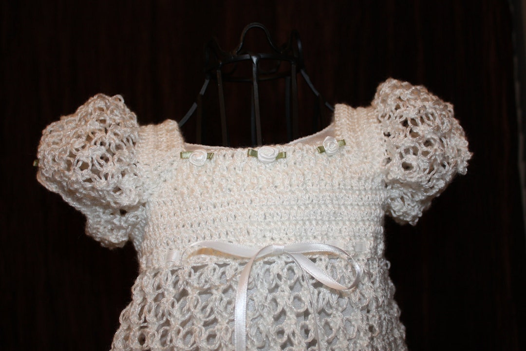 Brooke Crochet Blessing / Christening Dress, Christening Gown, Baptism ...