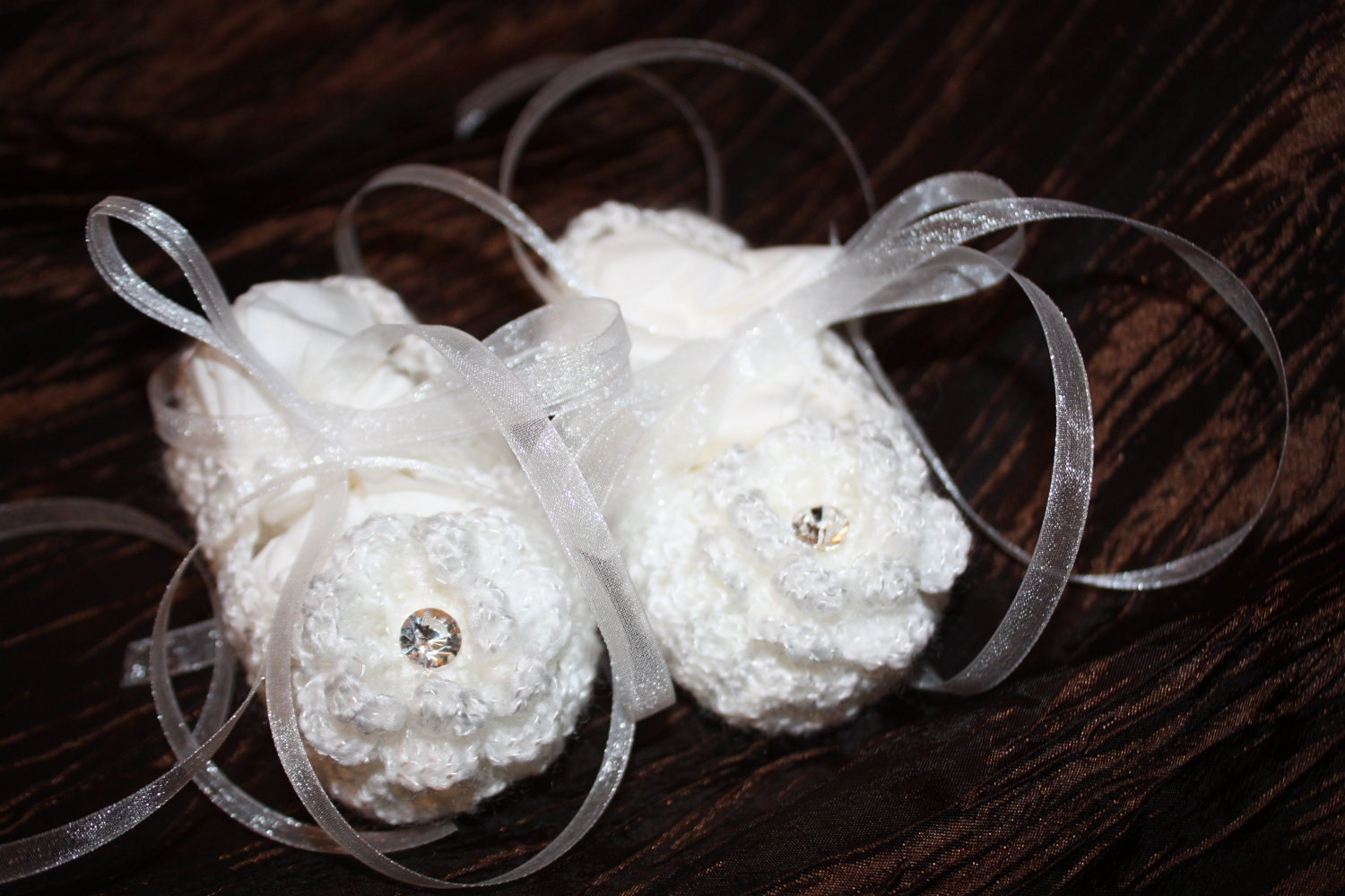 Crochet Blessing / Christening Booties - to Match Ella and Abby Dresses ...